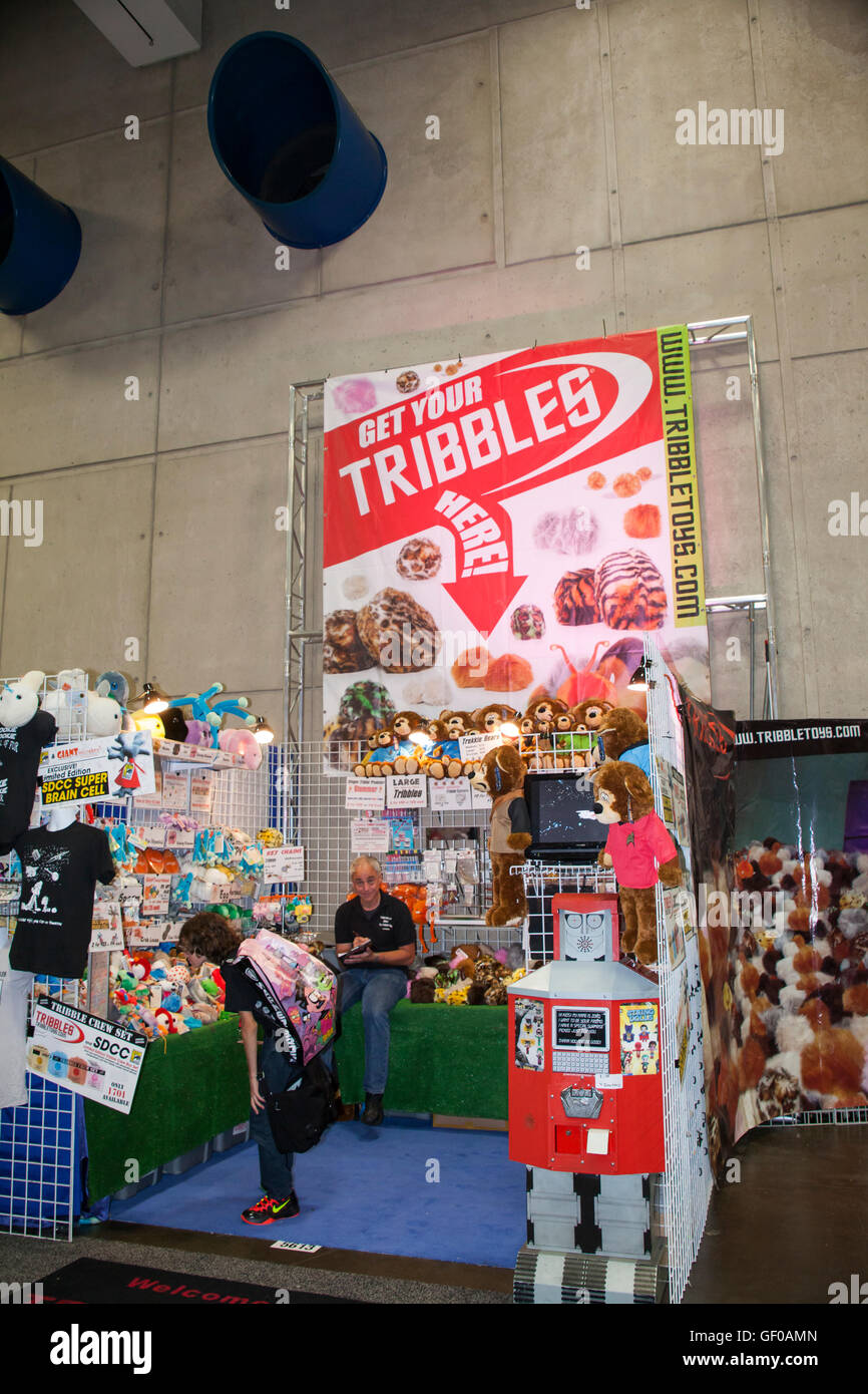Vendors and displays on the convention floor at San Diego Comic Con ...