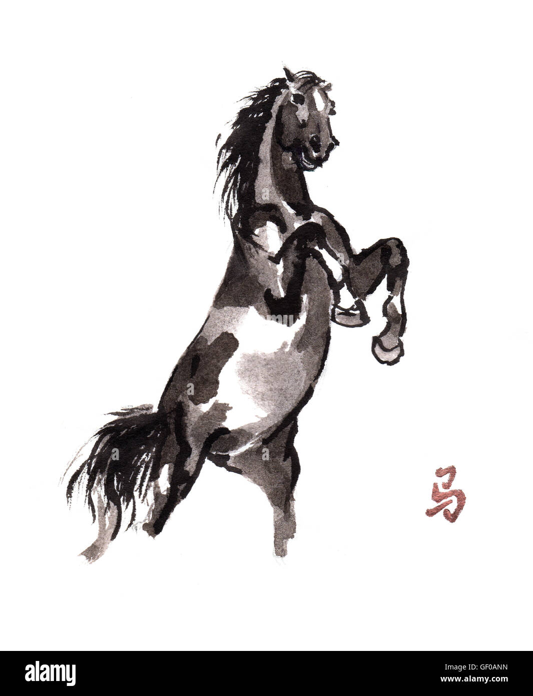 Horse Rearing Painting