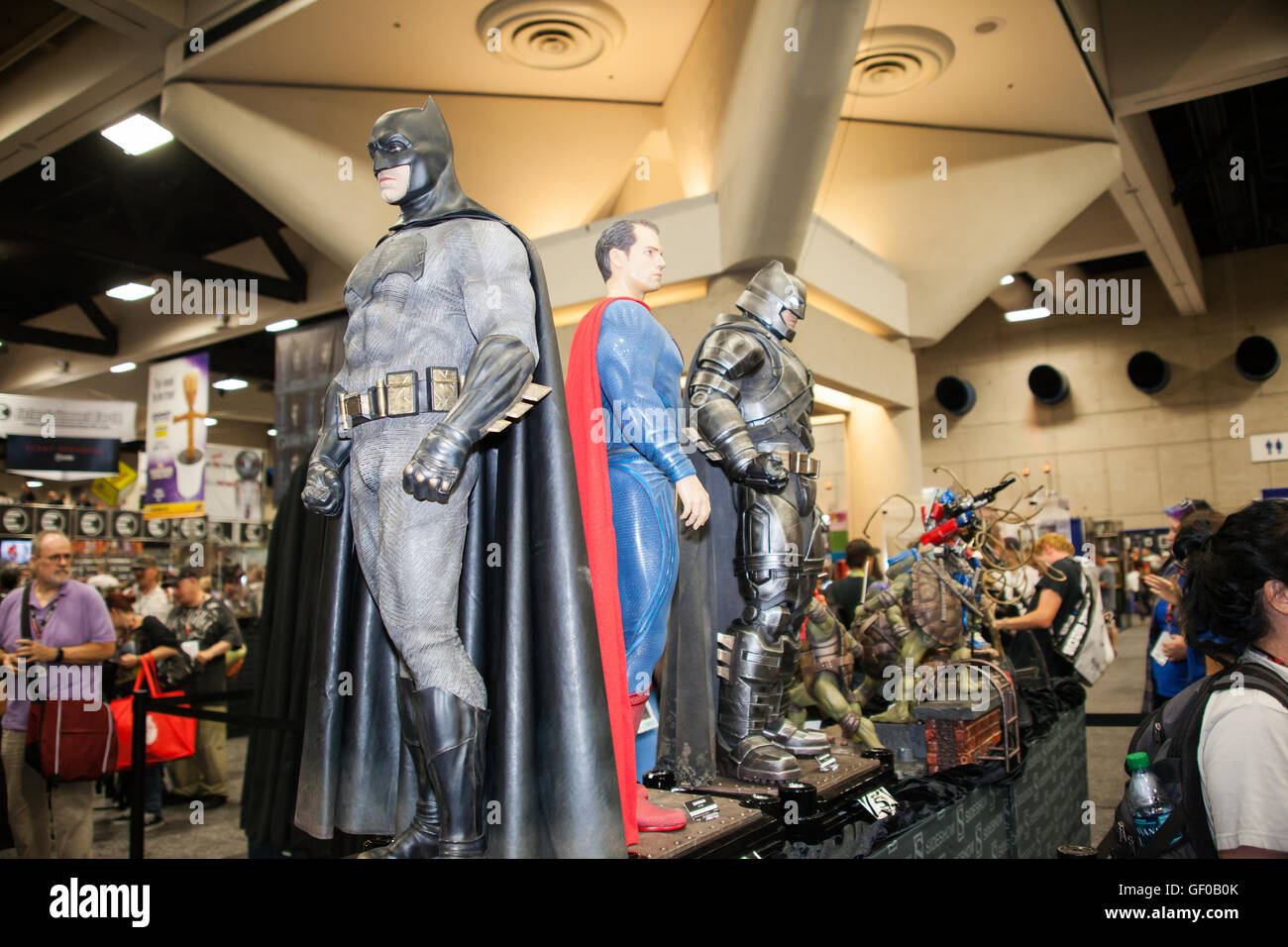 Superhero, comic book and movie character figures on display and for ...
