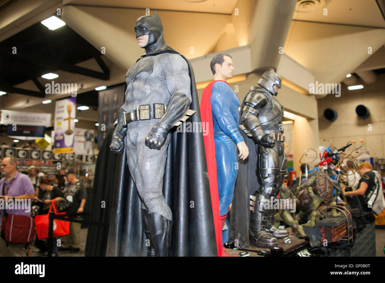 Superhero, comic book and movie character figures on display and for ...