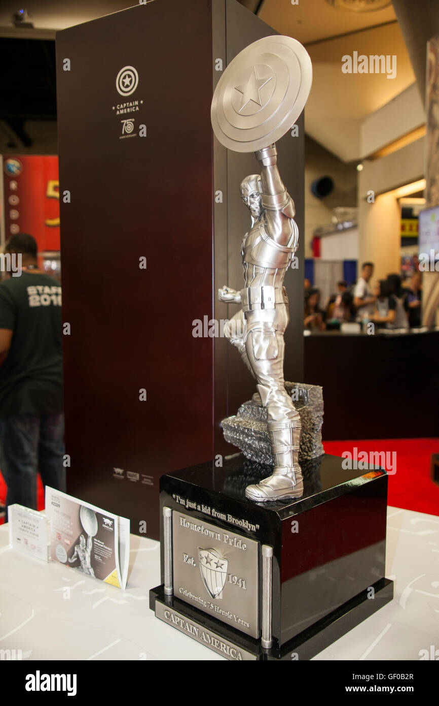 The full sized bronze statue of Captain America on display at San Diego ...