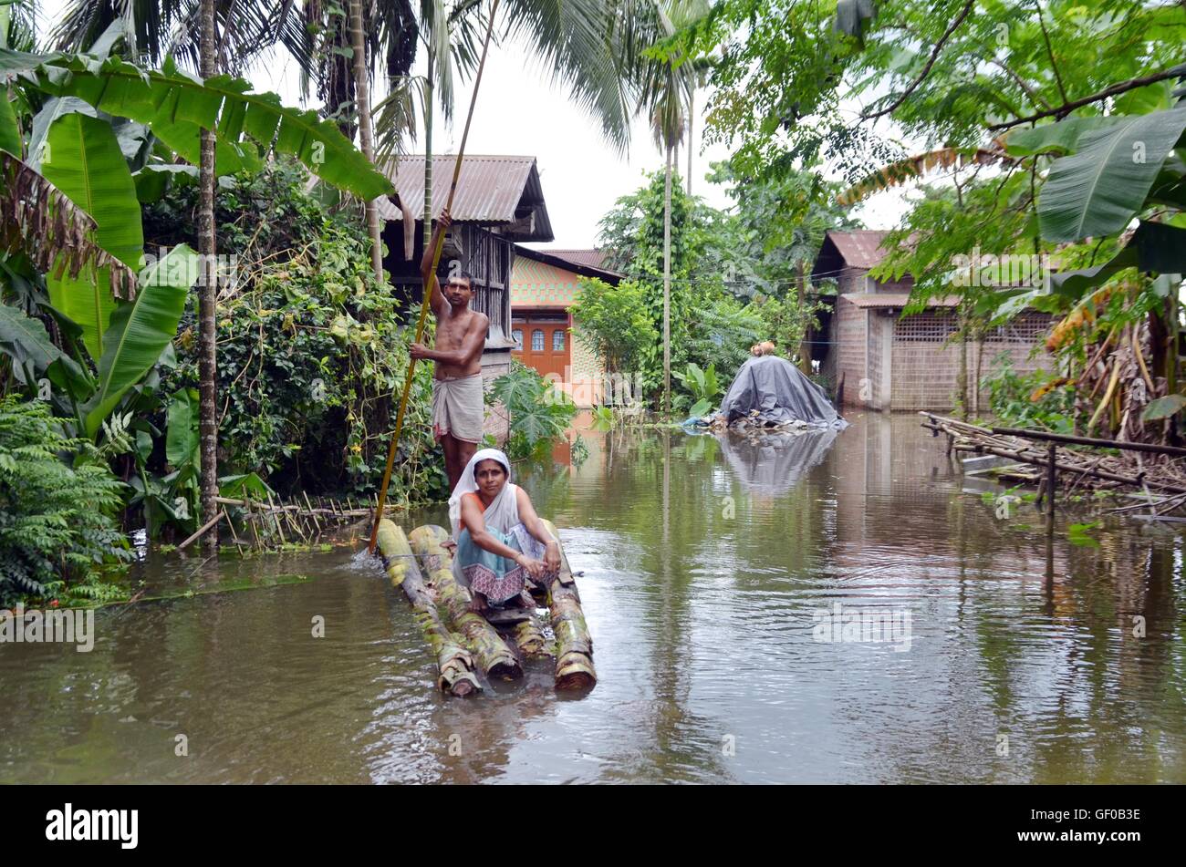 Child wading in flood water hi-res stock photography and images - Alamy