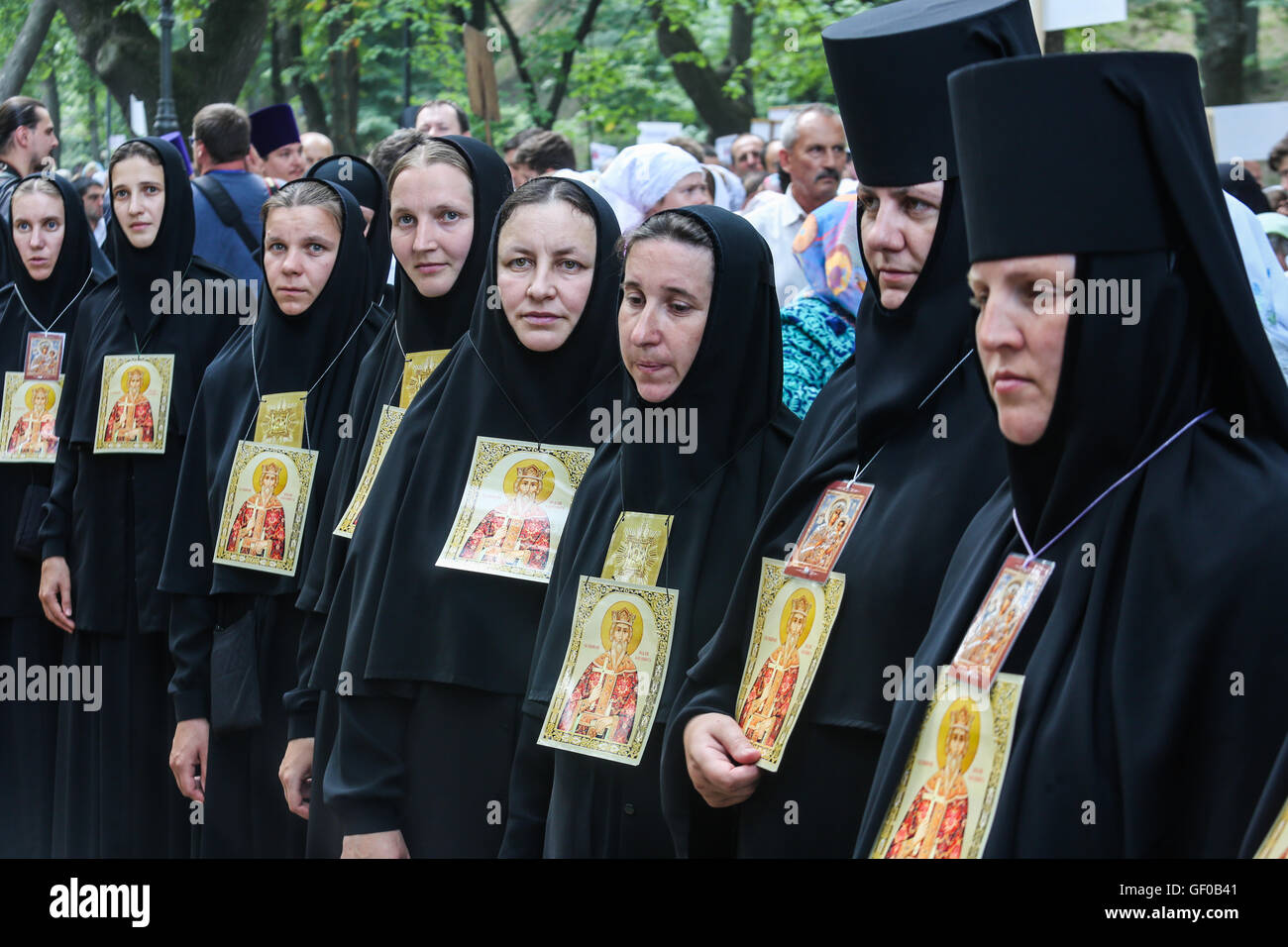 Kyiv, Ukraine. 27th July, 2016. Ukrainian orthodox believers, priests ...
