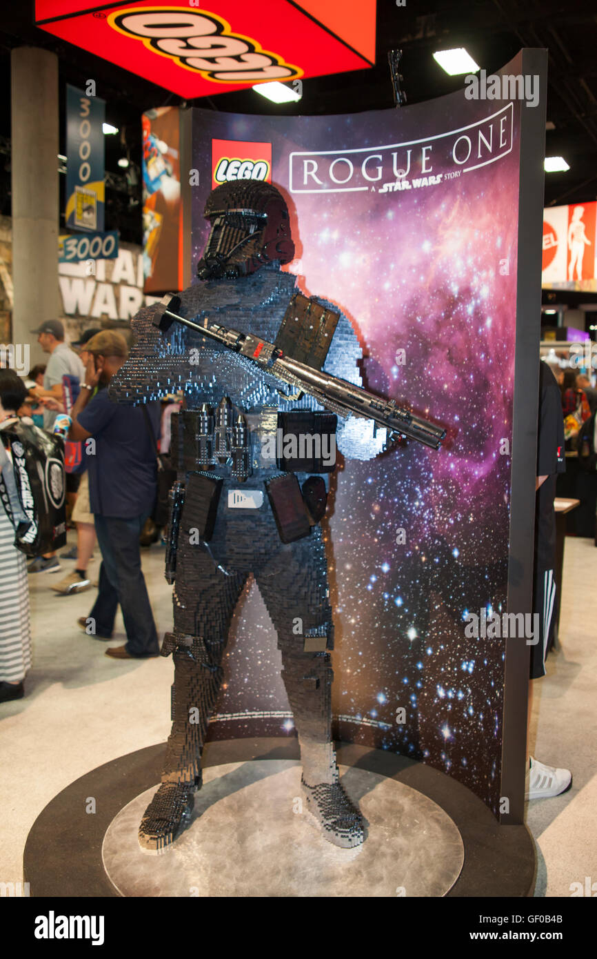 At the Lego booth, life size Lego sculptures of Kylo Ren and Wonder ...