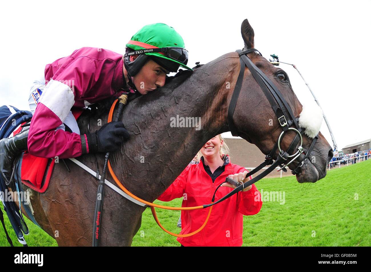Donagh Meyler celebrates on Lord Scoundrel after winning the TheTote ...