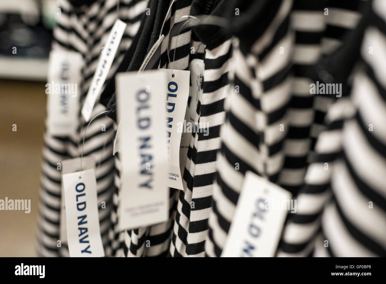 Merchandise in a Gap Old Navy brand store in New York on Saturday, July ...