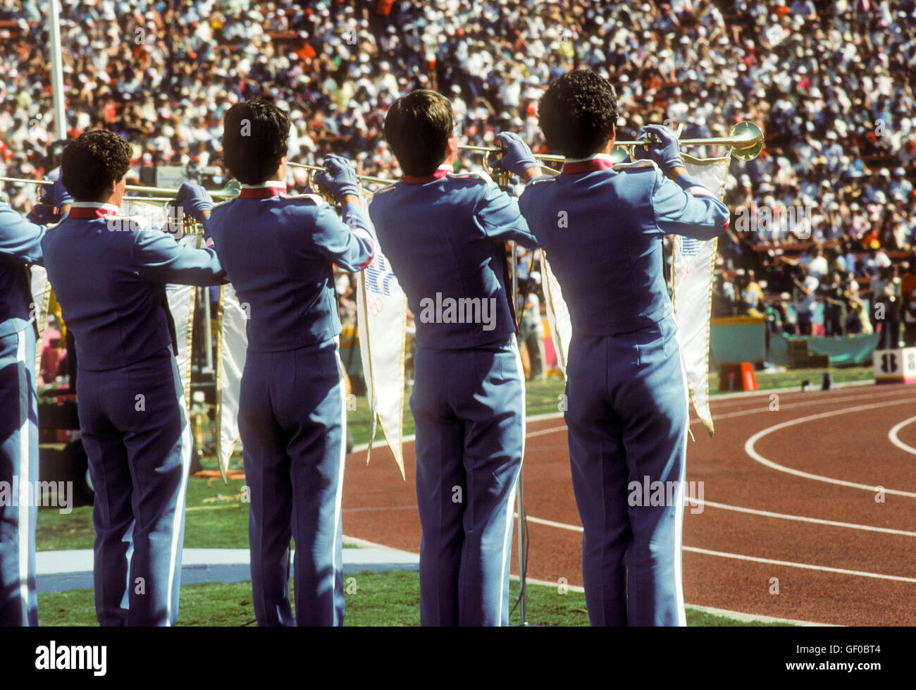 Musical performances during opening ceremonies at 1984 Olympic Games in ...
