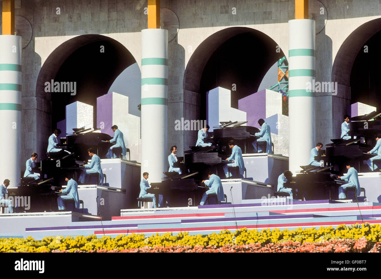 Musical performances during opening ceremonies at 1984 Olympic Games in ...