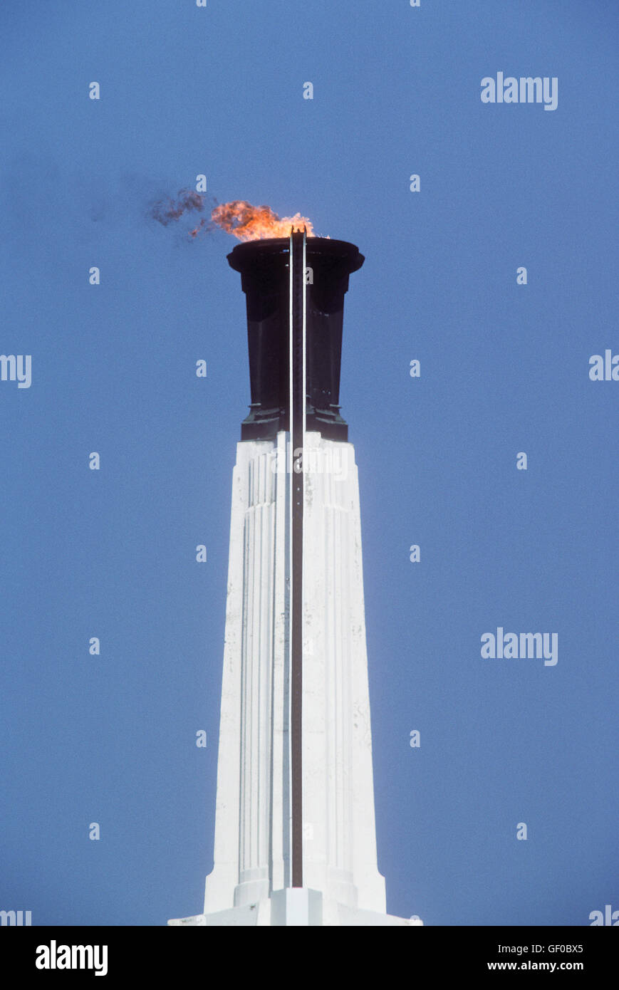 Olympic flame at L.A. Memorial Coliseum during 1984 Olympic Games in ...
