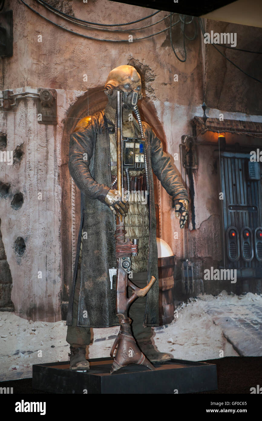 Screen used costumes from the film Star Wars: Rogue One on display at ...