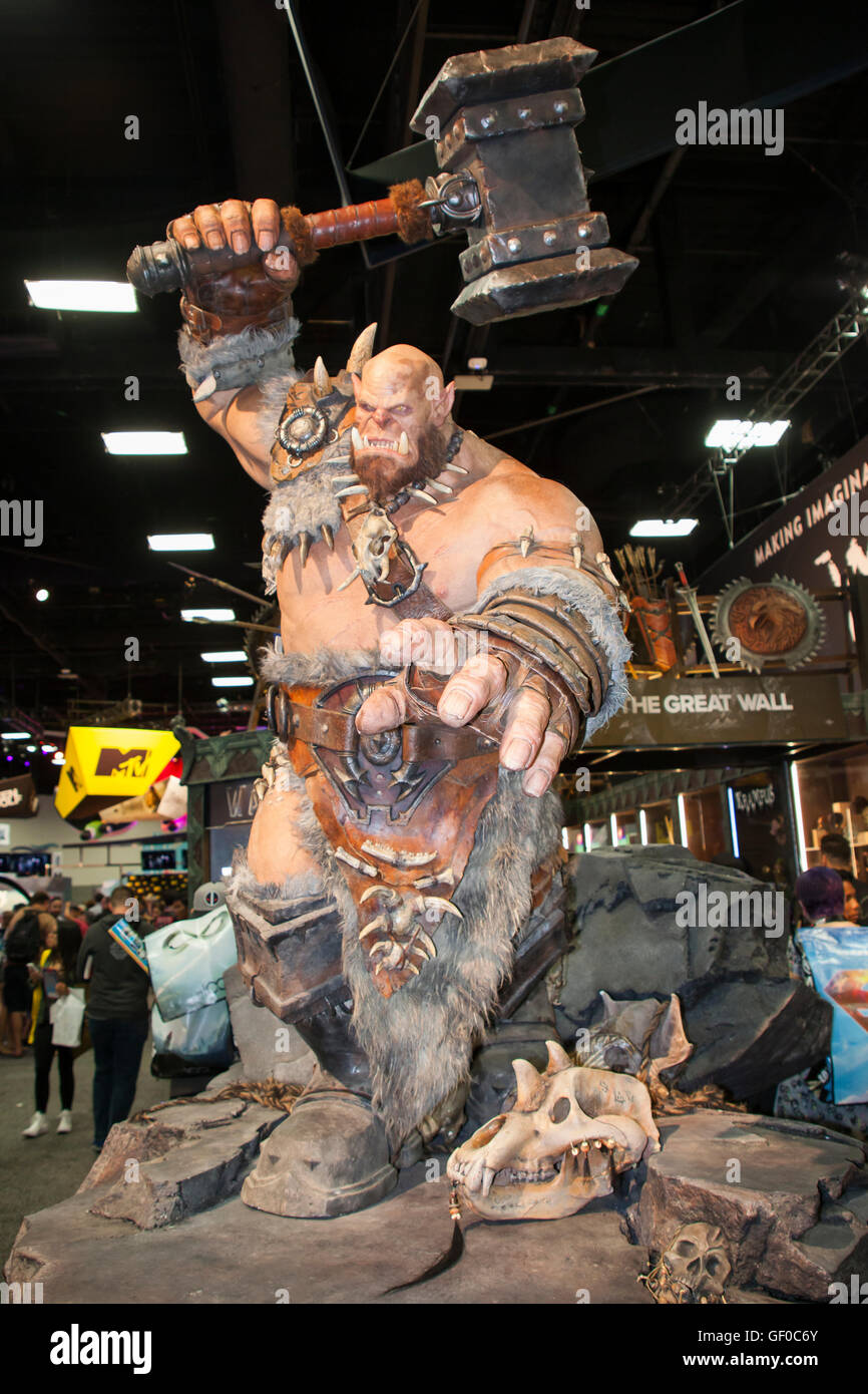 A life sized replica of the Orc from the Warcraft movie on display at ...