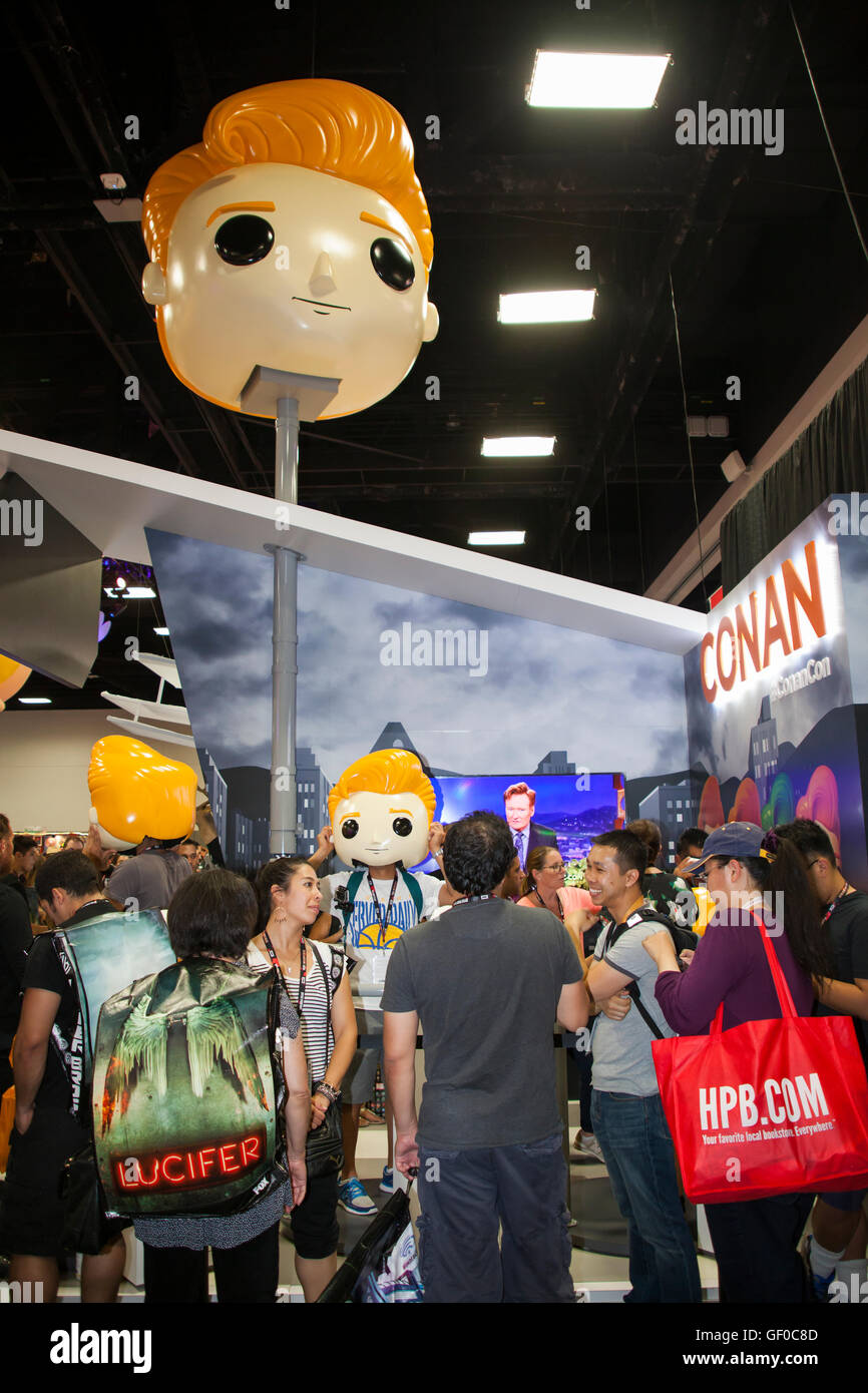 Television host Conan O'Brien's booth at San Diego Comic Con featured ...