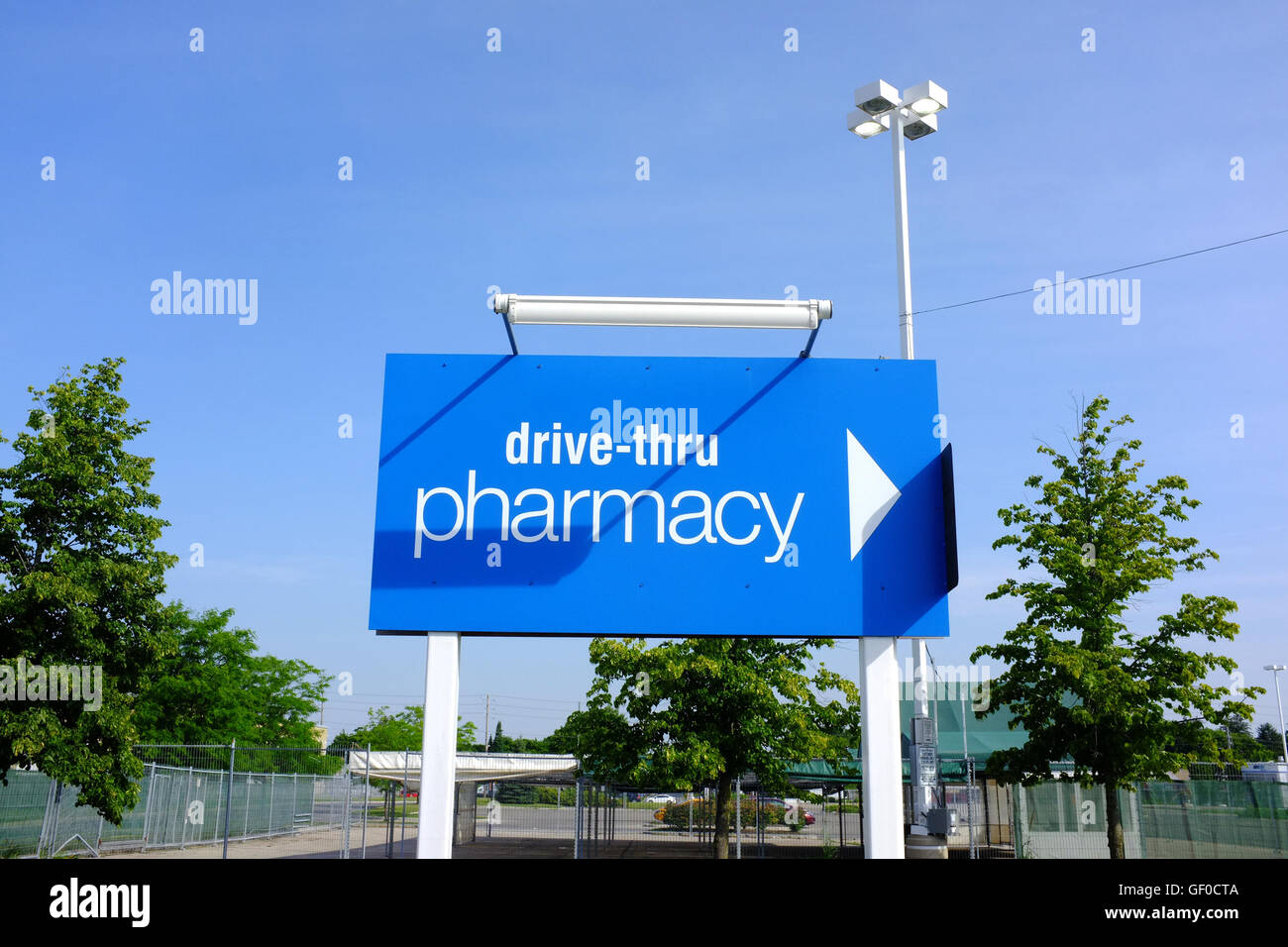 A drive-thru pharmacy sign in Canada Stock Photo - Alamy