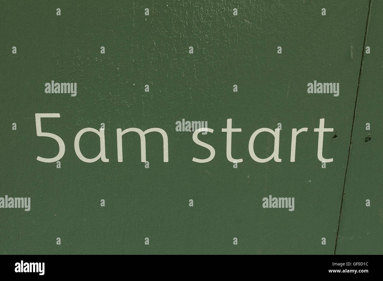 early start sign Stock Photo - Alamy