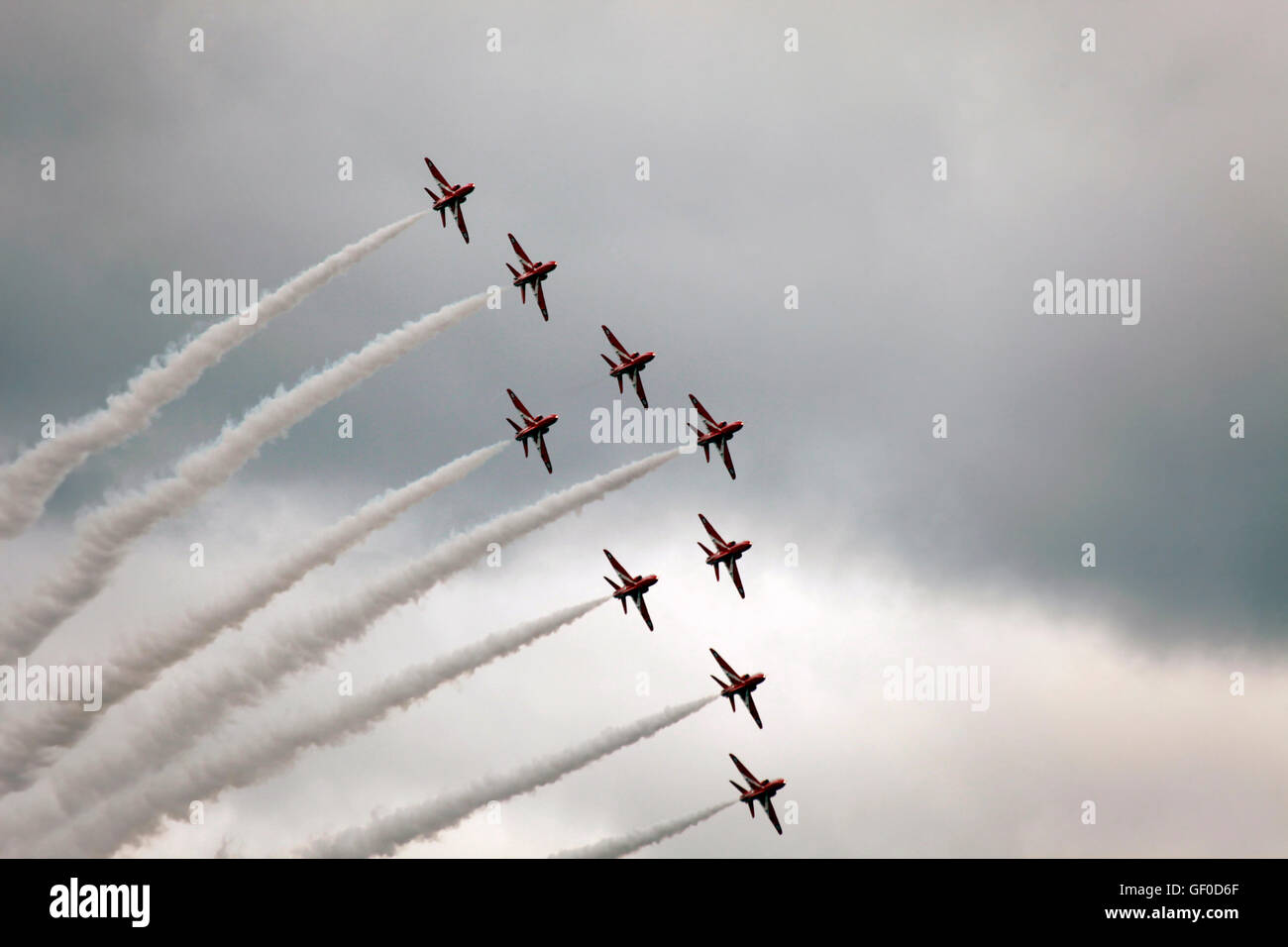 Aerobatics Display by the Famous Red Arrows British Airforce Display ...