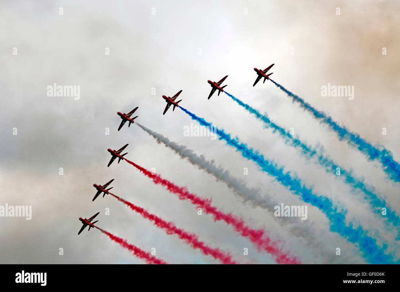 Aerobatics Display by the Famous Red Arrows British Airforce Display ...