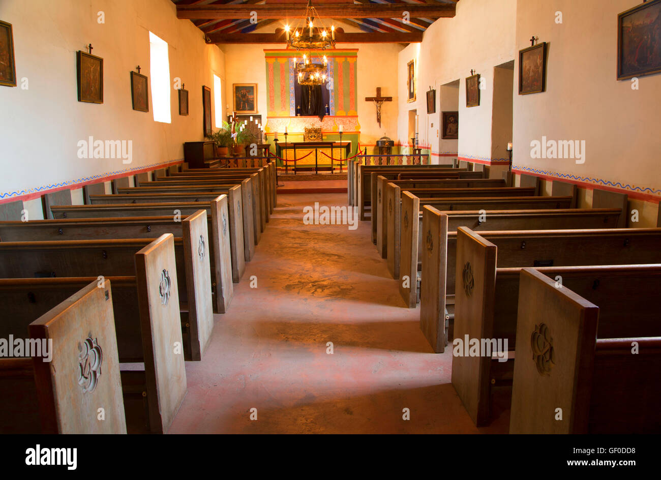 Chapel altar, Mission Nuestra Senora de la Soledad, Soledad, California ...