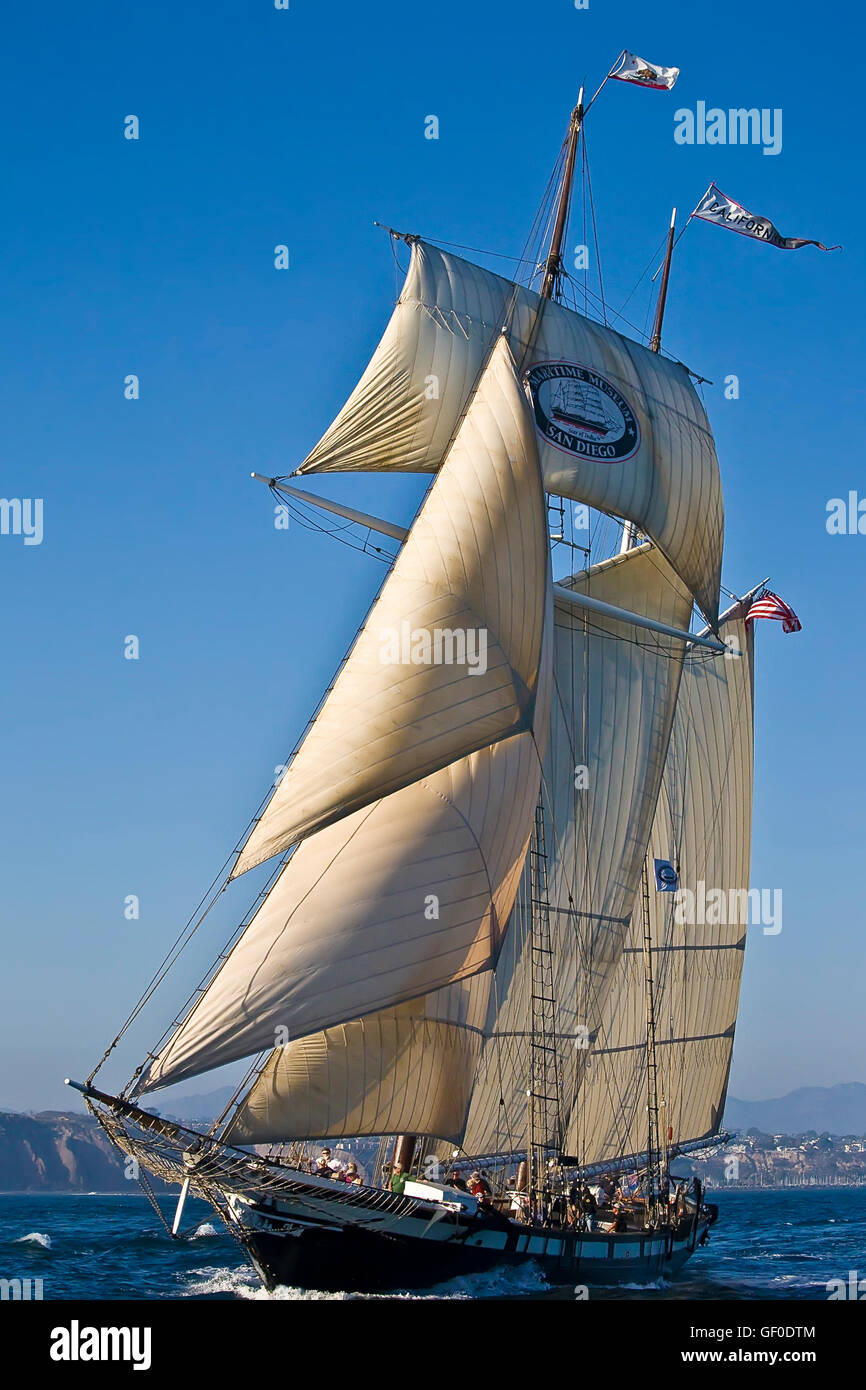 Tall Ship Californian at Dana Point Harbor, CA US. The Californian is a ...