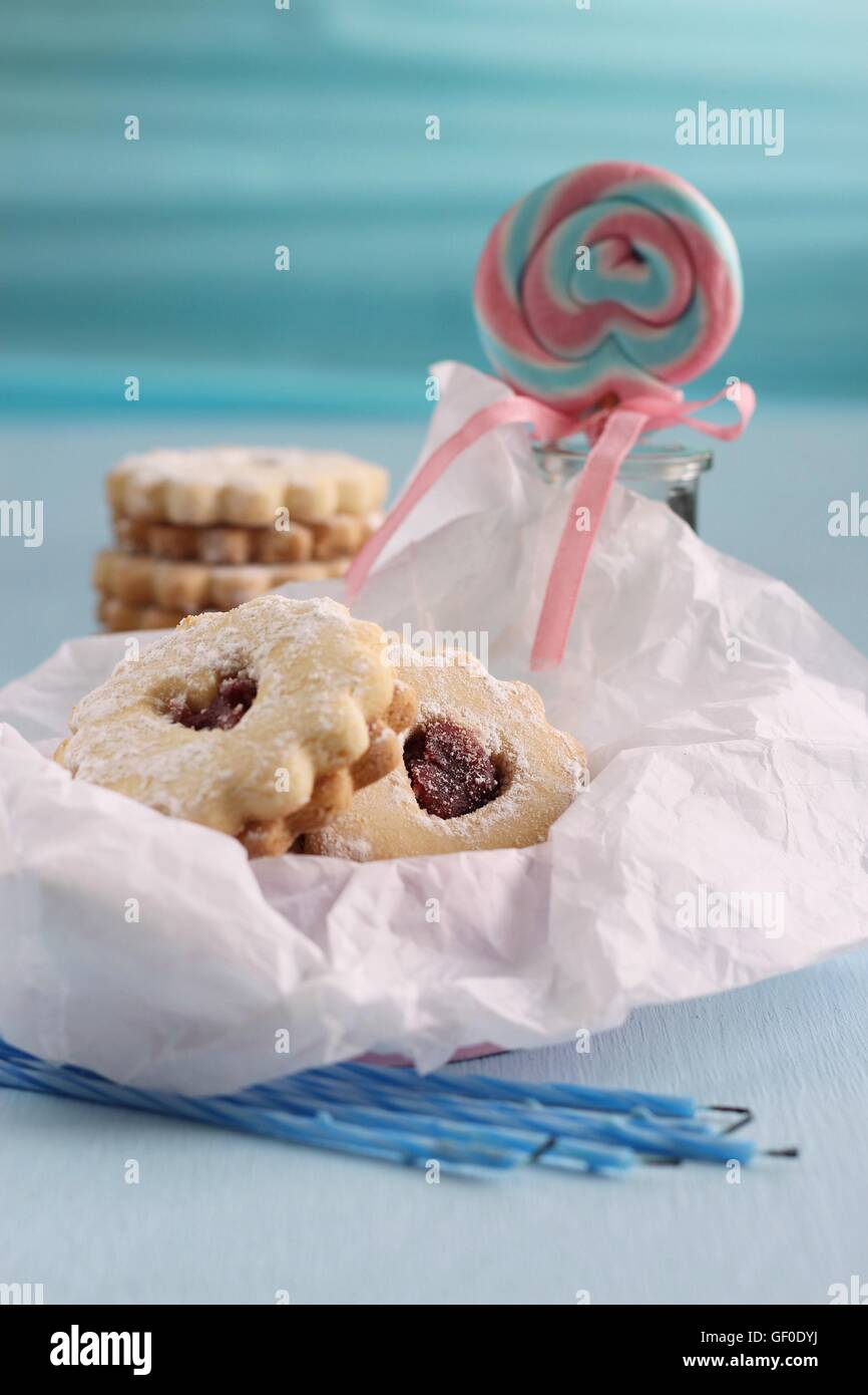 shortbread cookies and birthday party Stock Photo - Alamy