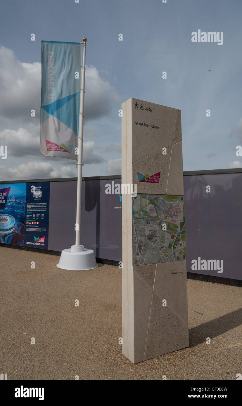 Freestanding map and directions for visitors to the Queen Elizabeth ...