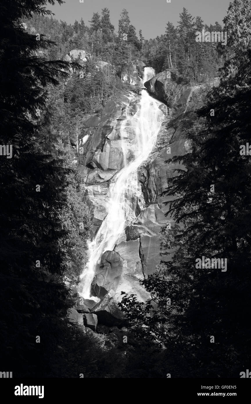 Cascading waterfall in black and white hi-res stock photography and ...