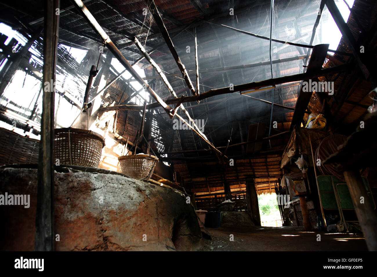 boiling rock salt, traditional salt making of nan province,Thailand ...