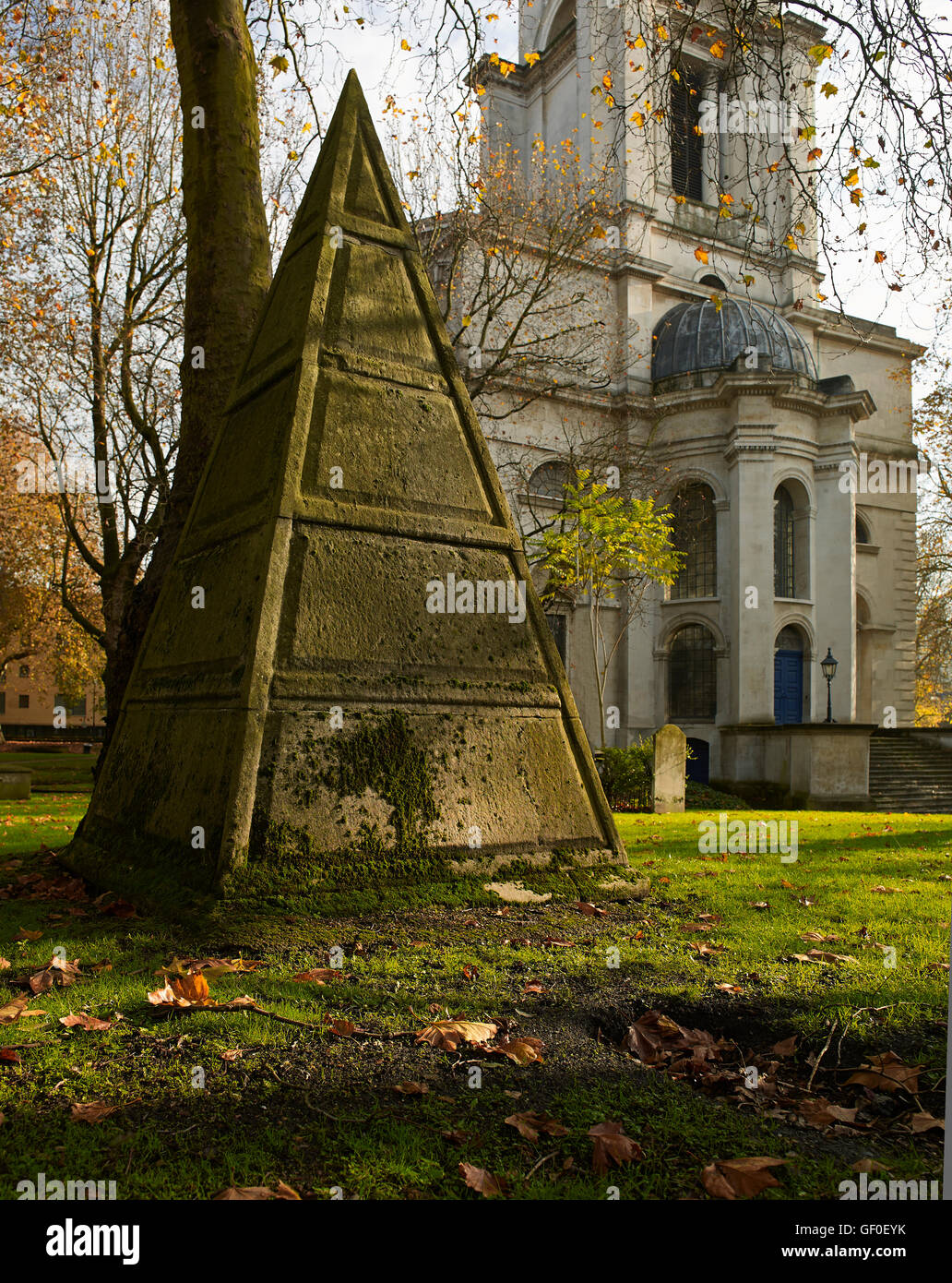 St Anne's Limehouse pyramid; by Nicholas Hawksmoor 1714-27 Stock Photo ...