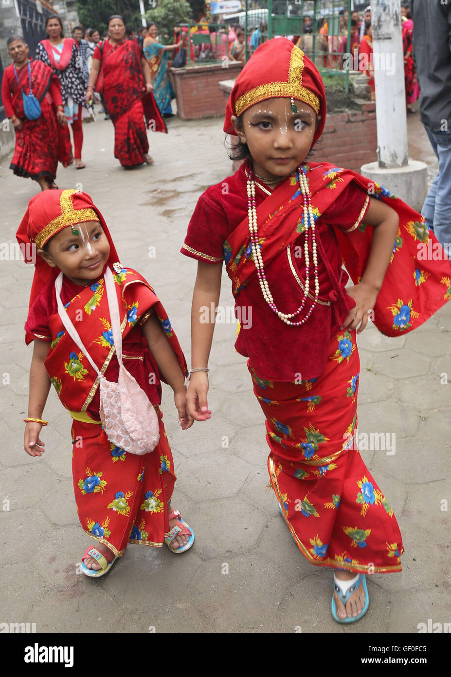 Small kids participate in the pulling of the chariot of Lord Jagannath ...