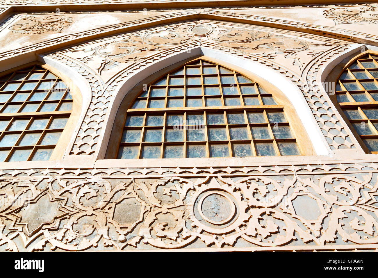 in iran kashan the old persian architecture window and glass in ...