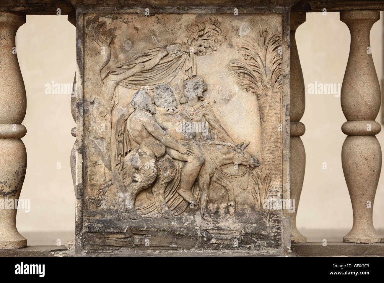 Drunken Silenus on horseback. Renaissance relief on the Summer Palace ...
