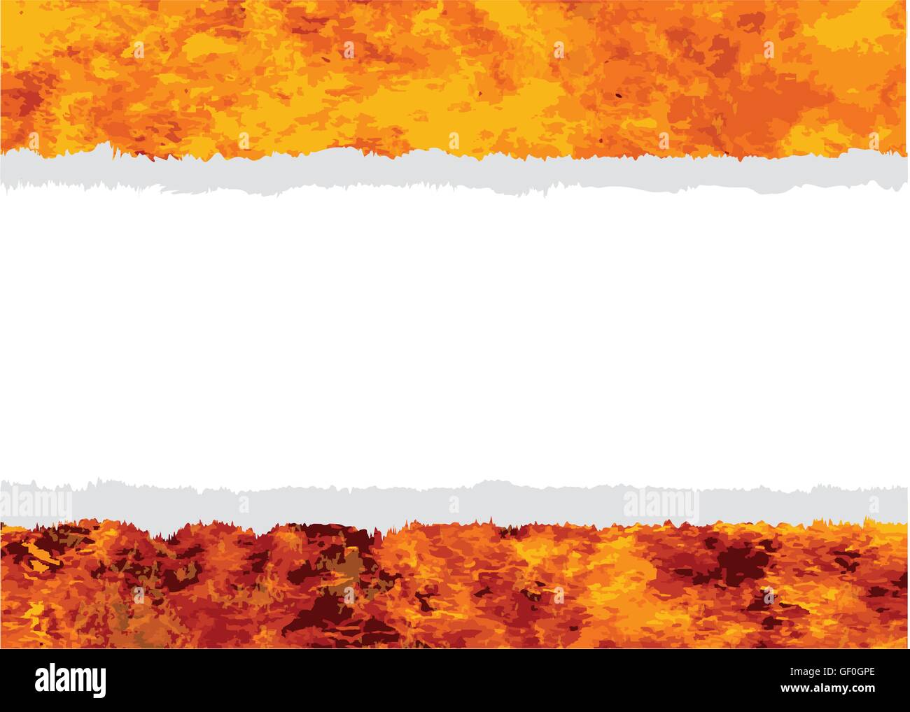 A flames background with a paper tear copy space section Stock Vector ...