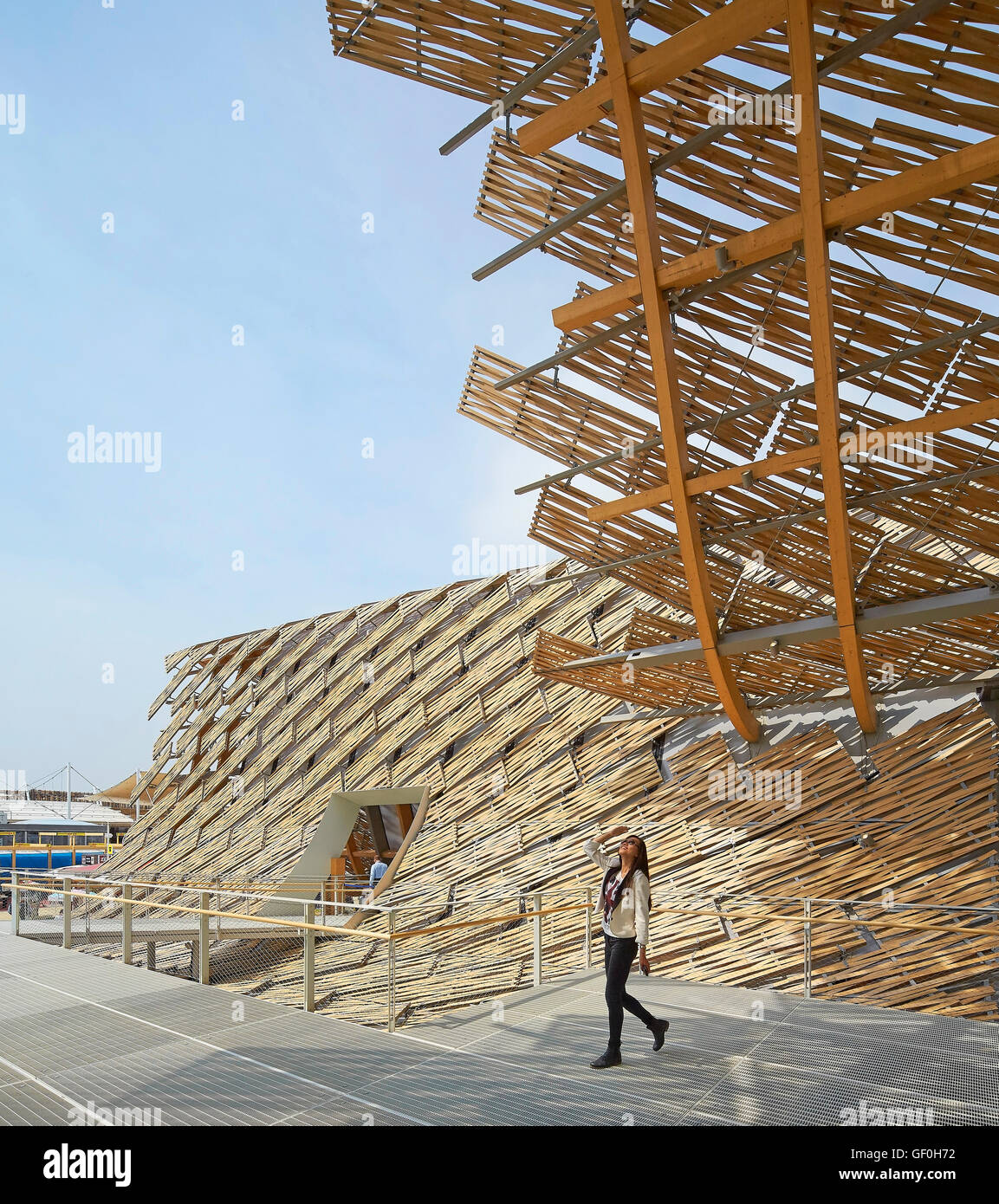 Roof detail with bamboo panels on pavilion terrace. Milan EXPO 2015 ...