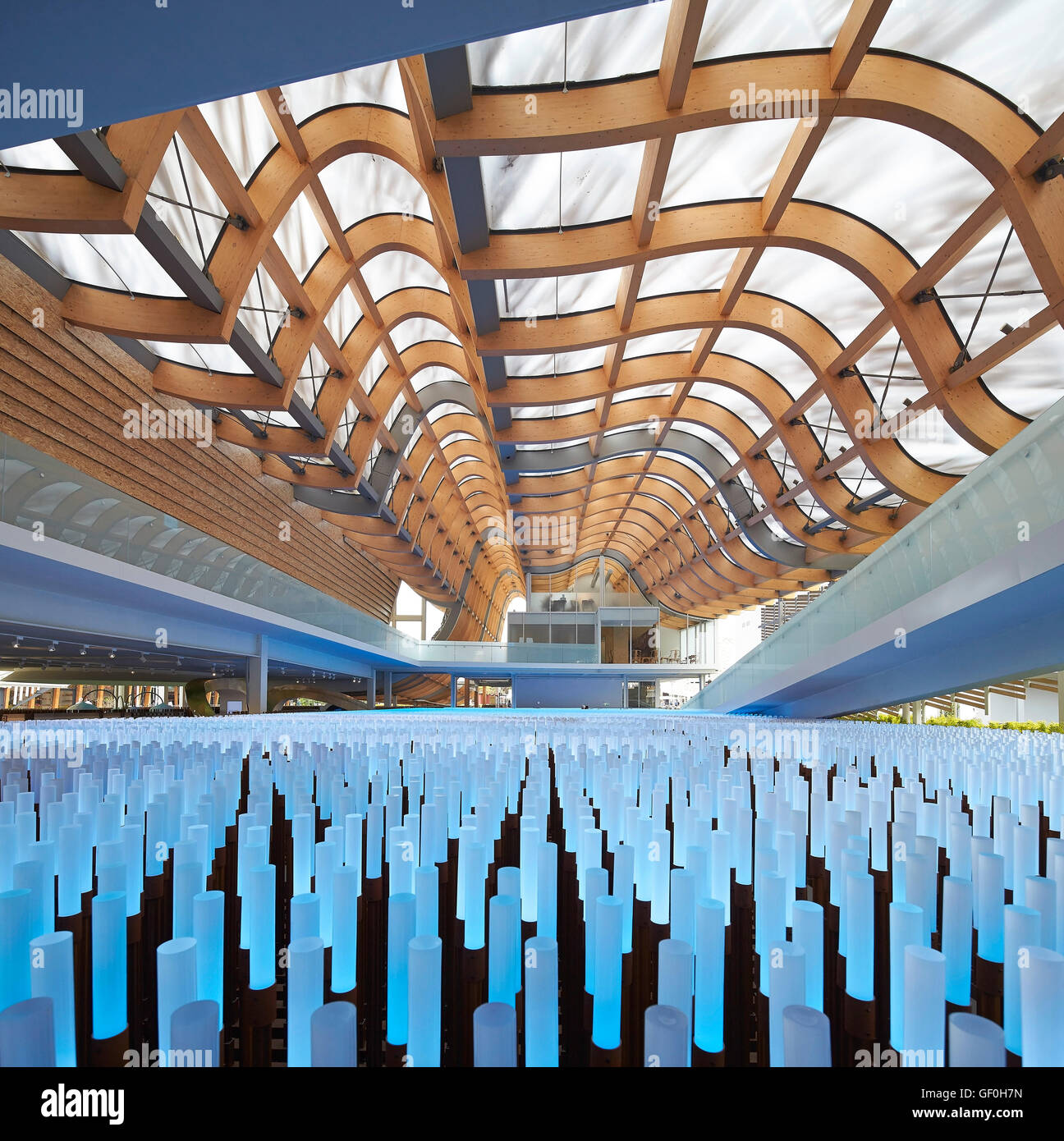 Undulating roofline, ramps and LED installation. Milan EXPO 2015, China ...