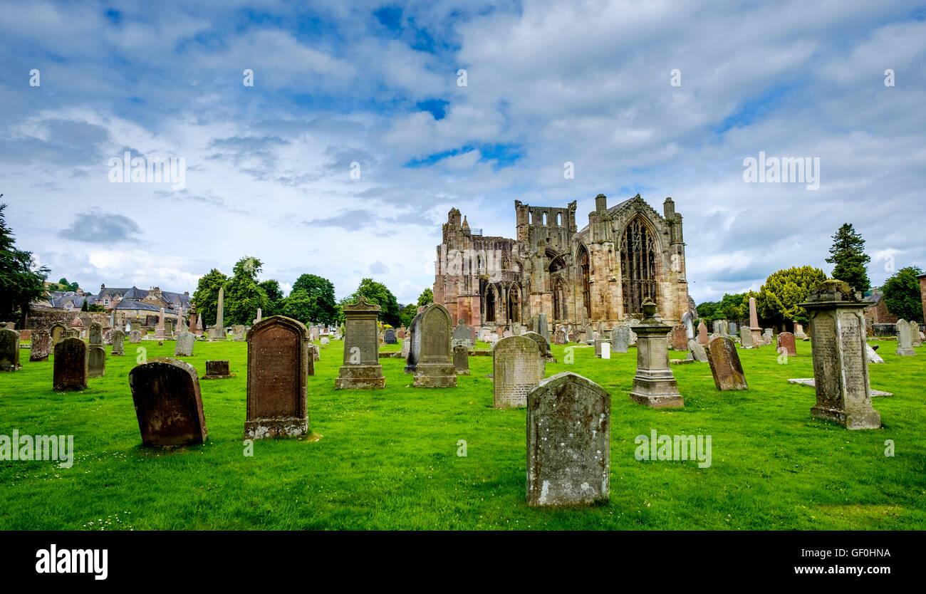 Melrose Abbey, Melrose, Scottish Borders Stock Photo - Alamy