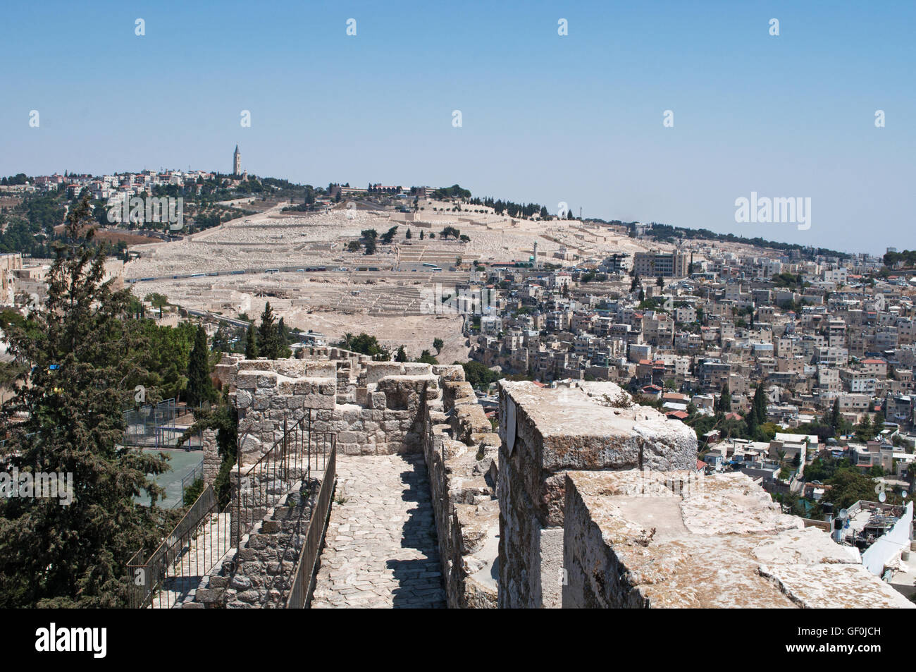 Jerusalem, Israel: the Mount of Olives seen from the ancient walls of ...