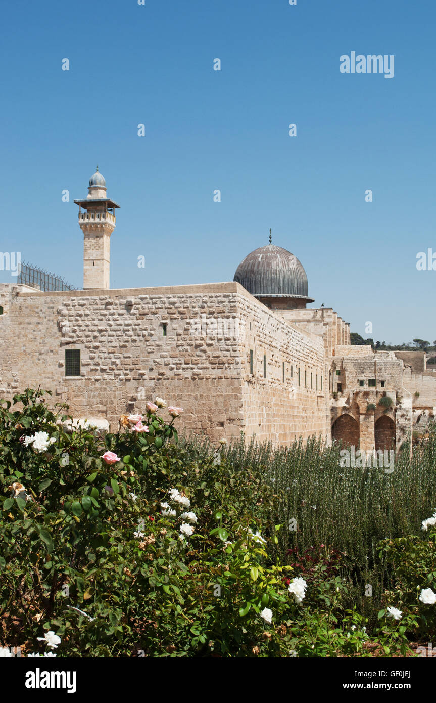 Jerusalem, view of Al Aqsa Mosque, the Farthest Mosque, located on ...