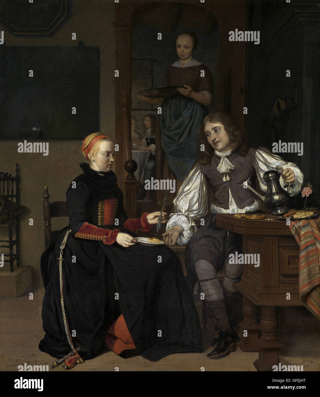 Young Couple at Breakfast - Gabriel Metsu Stock Photo - Alamy