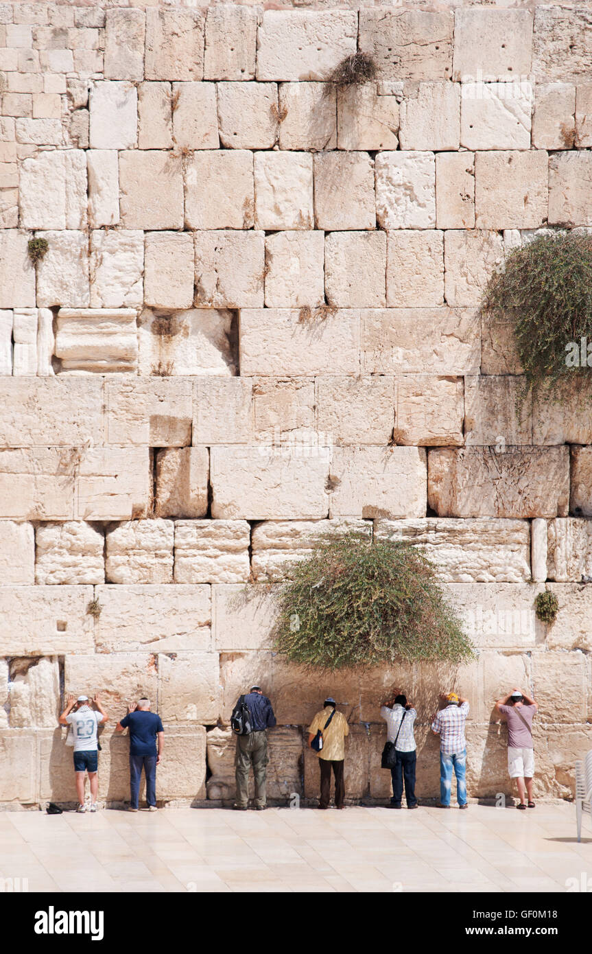 Jerusalem: Jews praying at the Western Wall, the Wailing Wall or Kotel ...