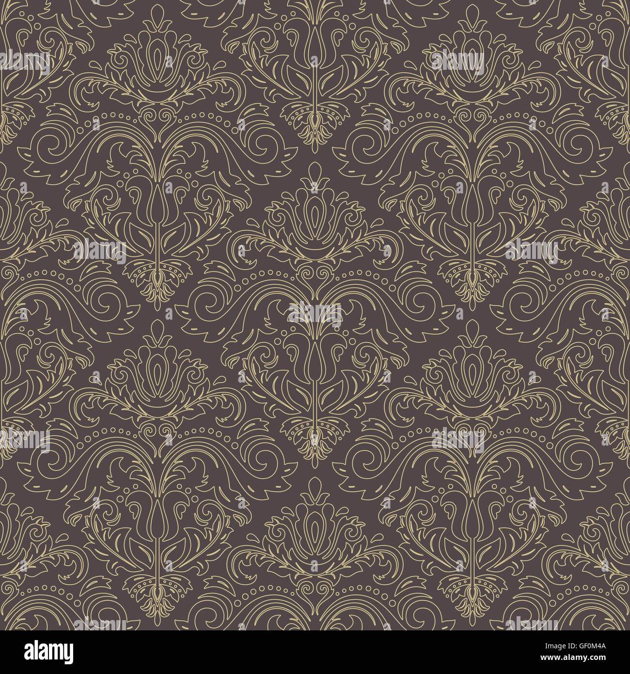 Seamless Vector Damask Pattern Stock Vector Image & Art - Alamy