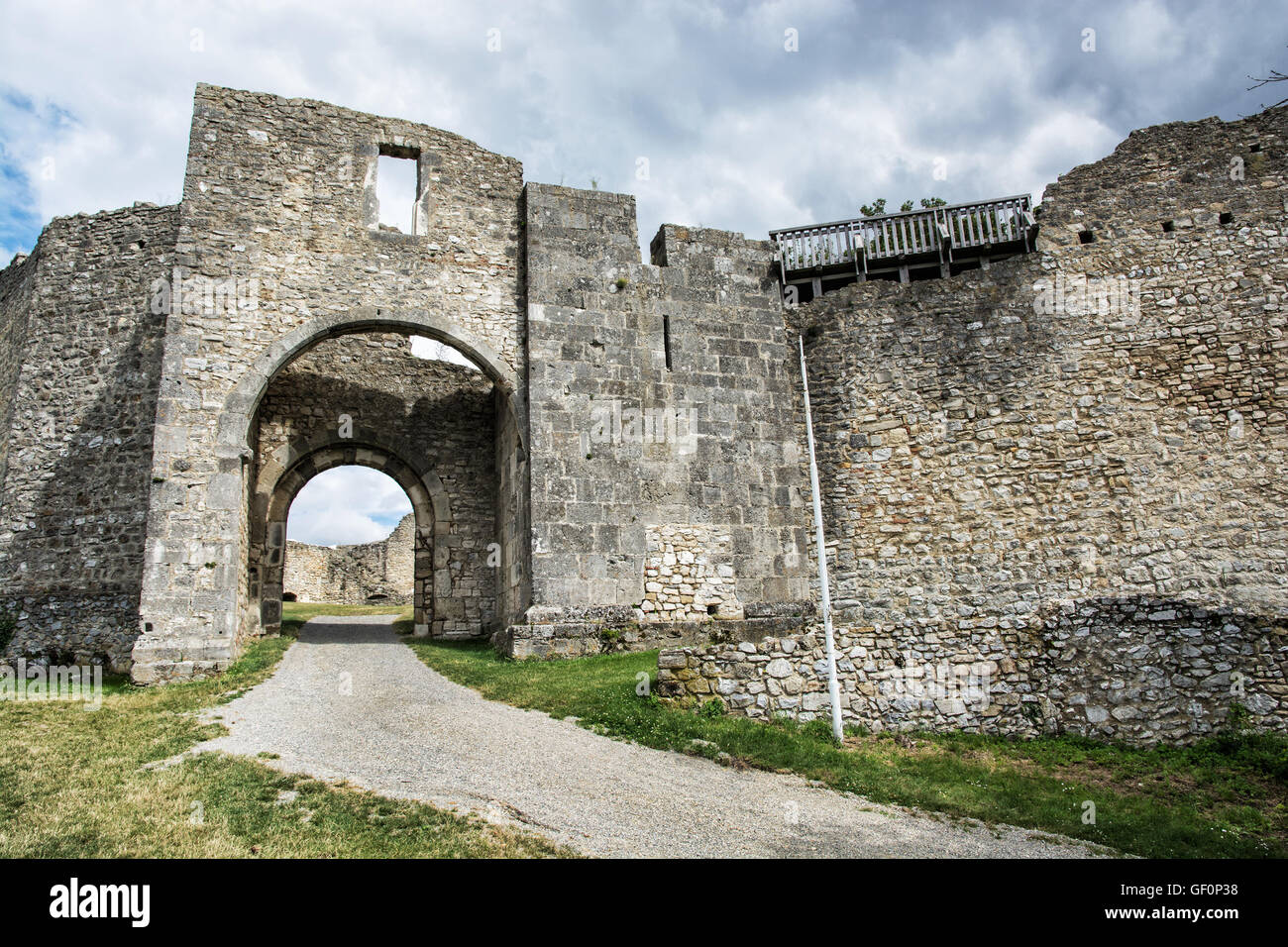 Ruins of Hainburg an der Donau, Austria. Ancient architecture. Gateway ...