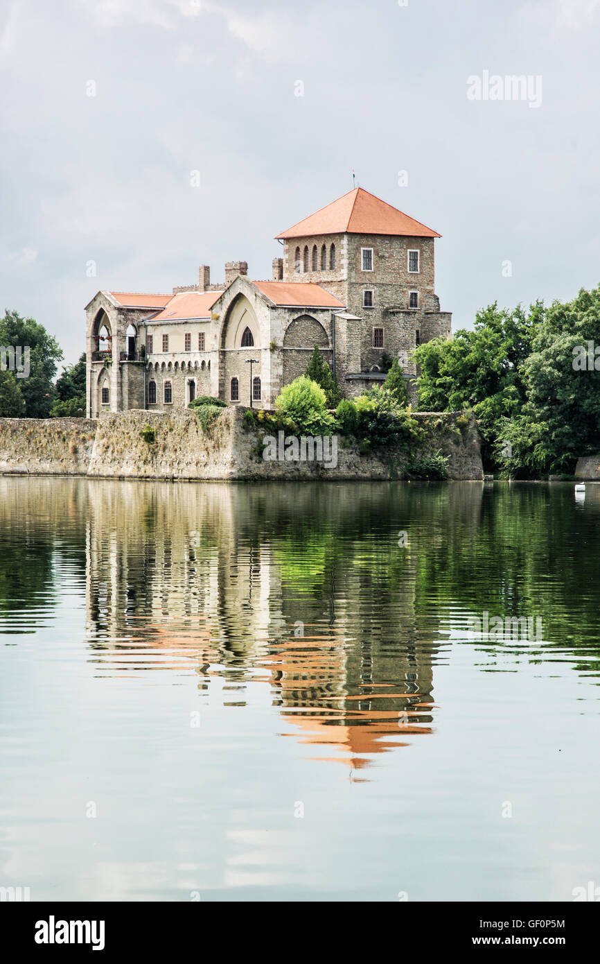 Beautiful castle in Tata, Hungary. Travel destination. Architectural ...