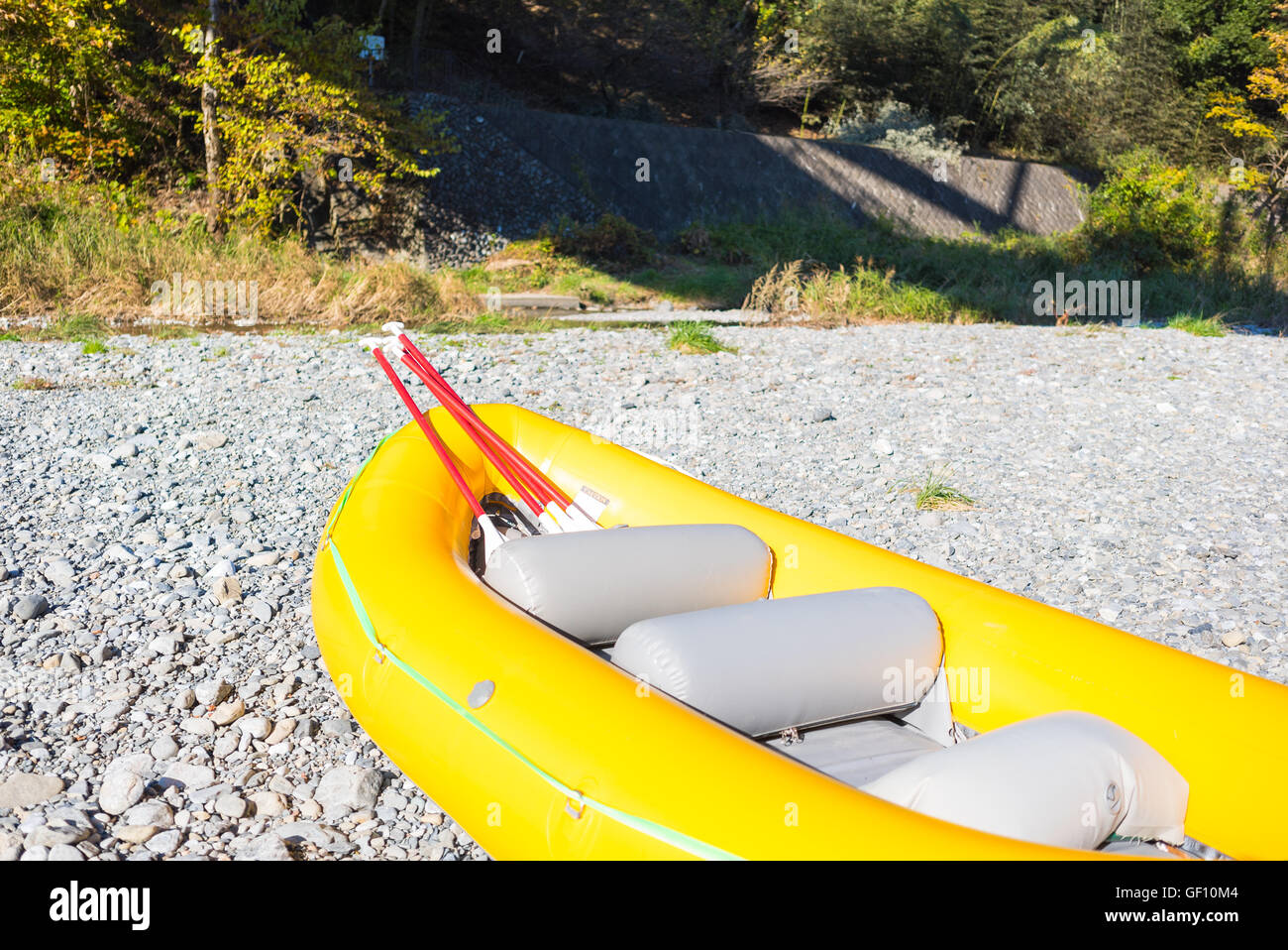Yellow rubber boat Stock Photo - Alamy