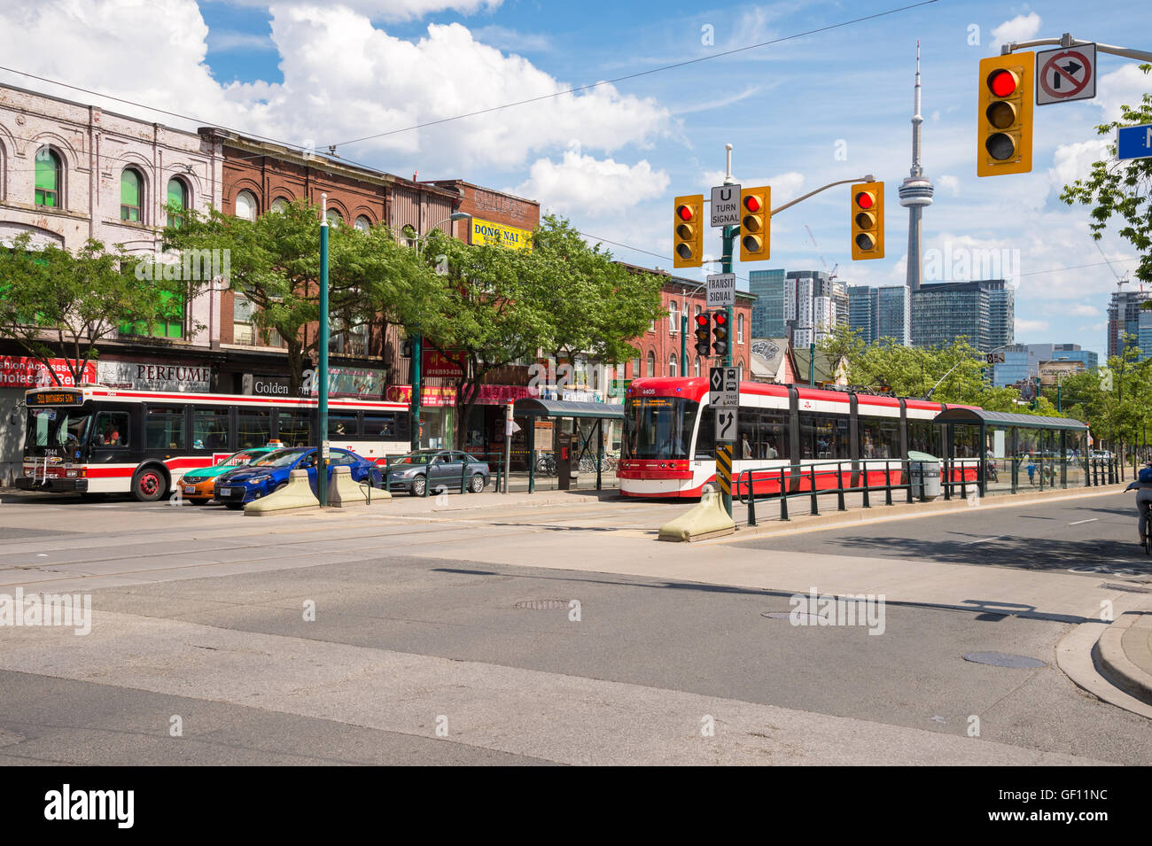 Toronto, Canada - 2 July 2016: Toronto streetcar system is operated by ...
