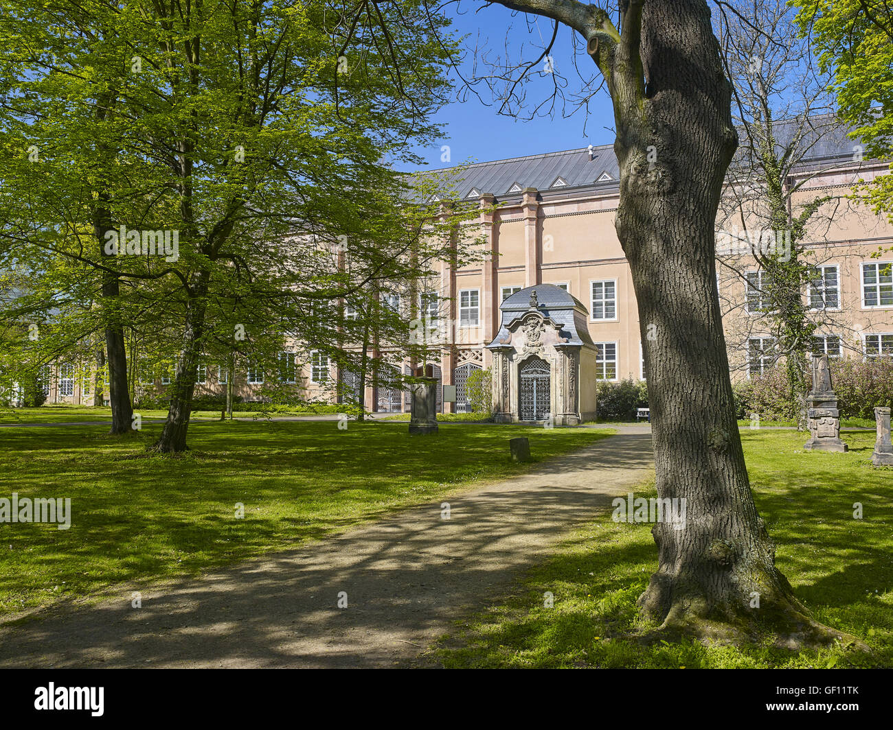Old St. John''s cemetery with Grassi Museum in Leipzig, Germany' Stock ...