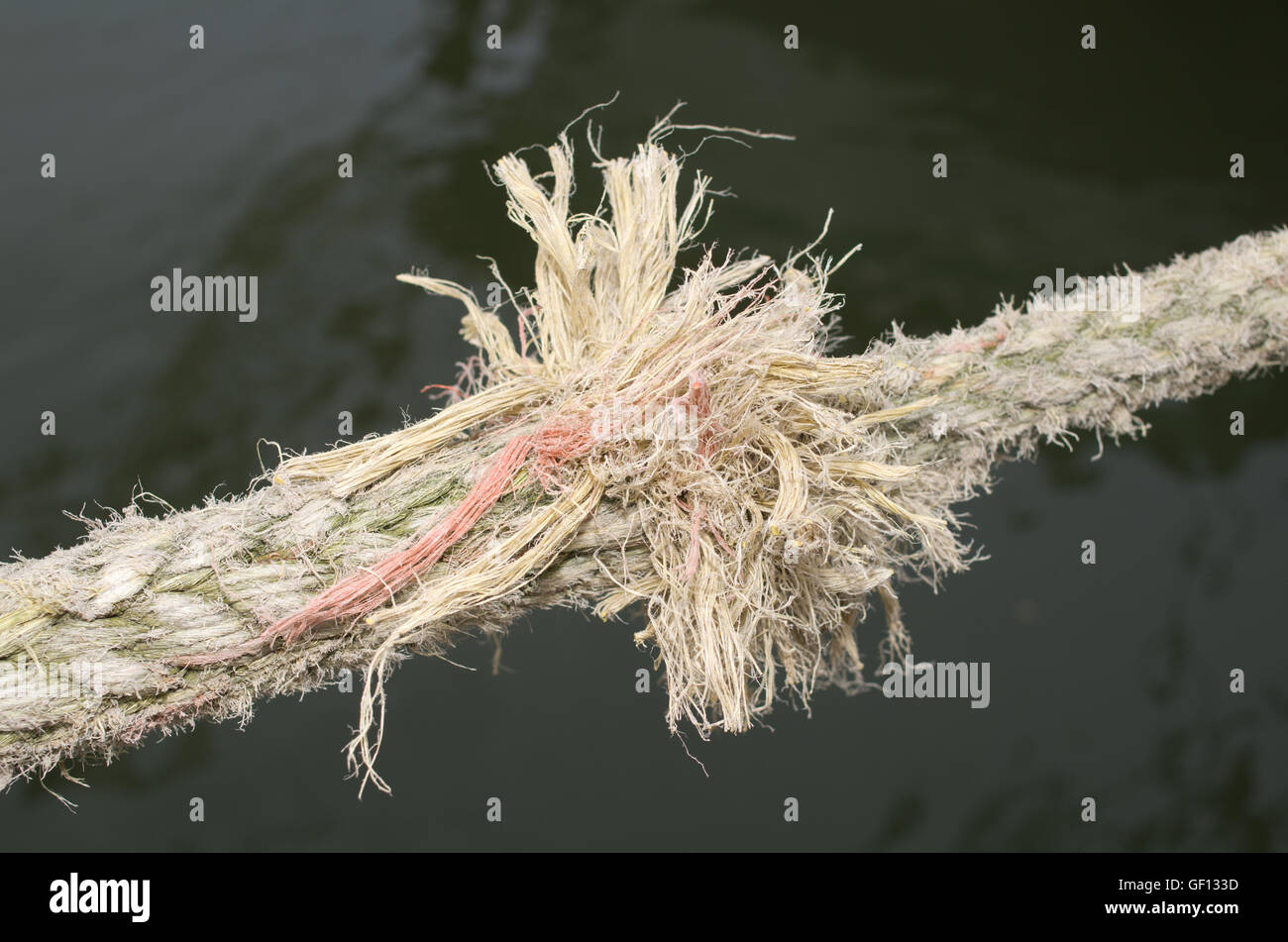 Frayed spliced rope Stock Photo - Alamy
