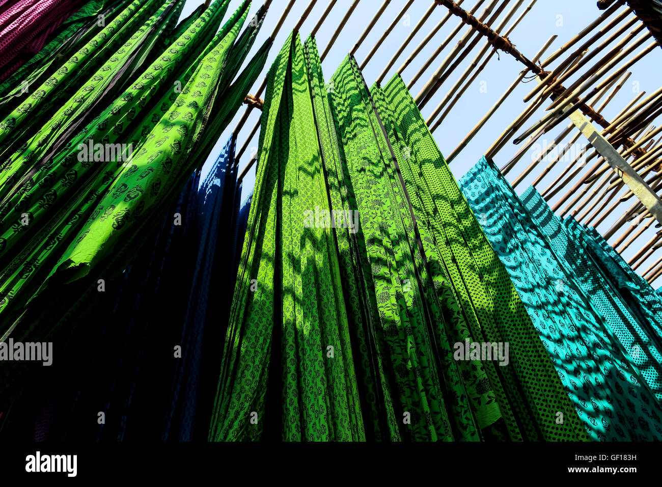 Block printed cotton textile hi-res stock photography and images - Alamy