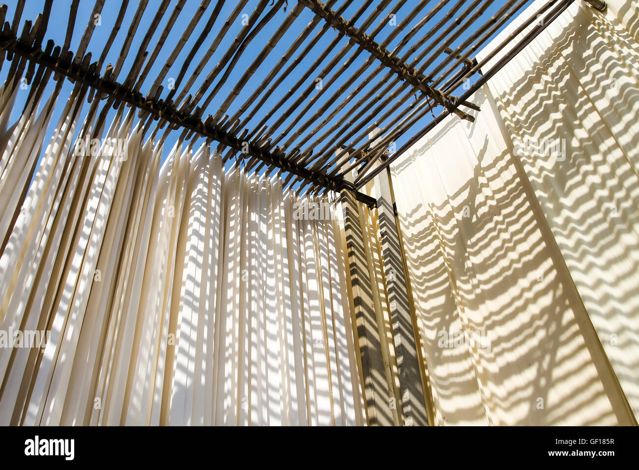 Racks of fabric hi-res stock photography and images - Alamy