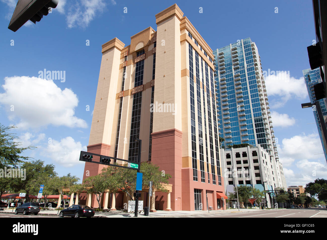 The street view of Tampa with modern buildings (Florida Stock Photo - Alamy