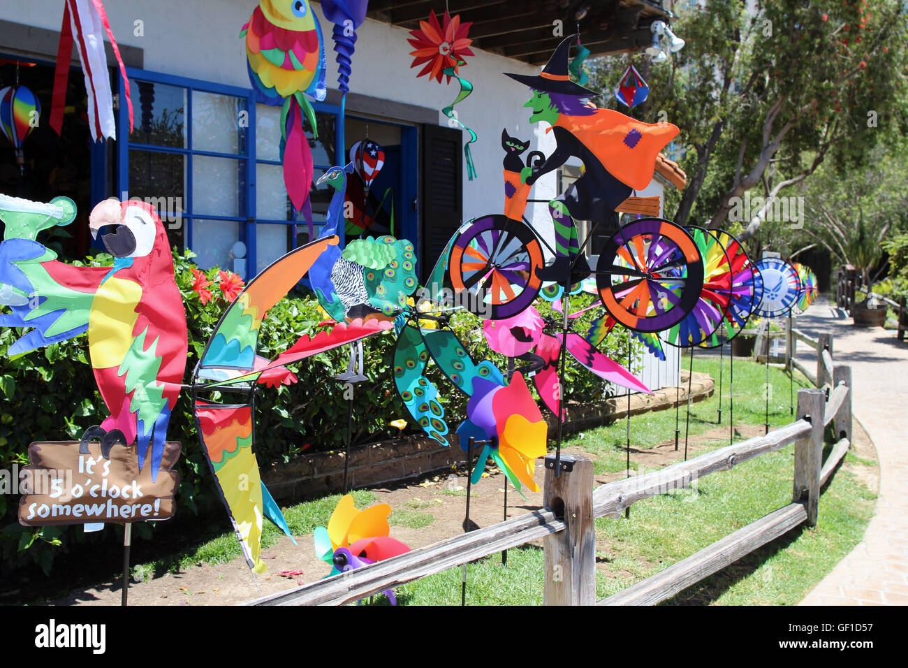 Bright colorful wind spinners Stock Photo - Alamy