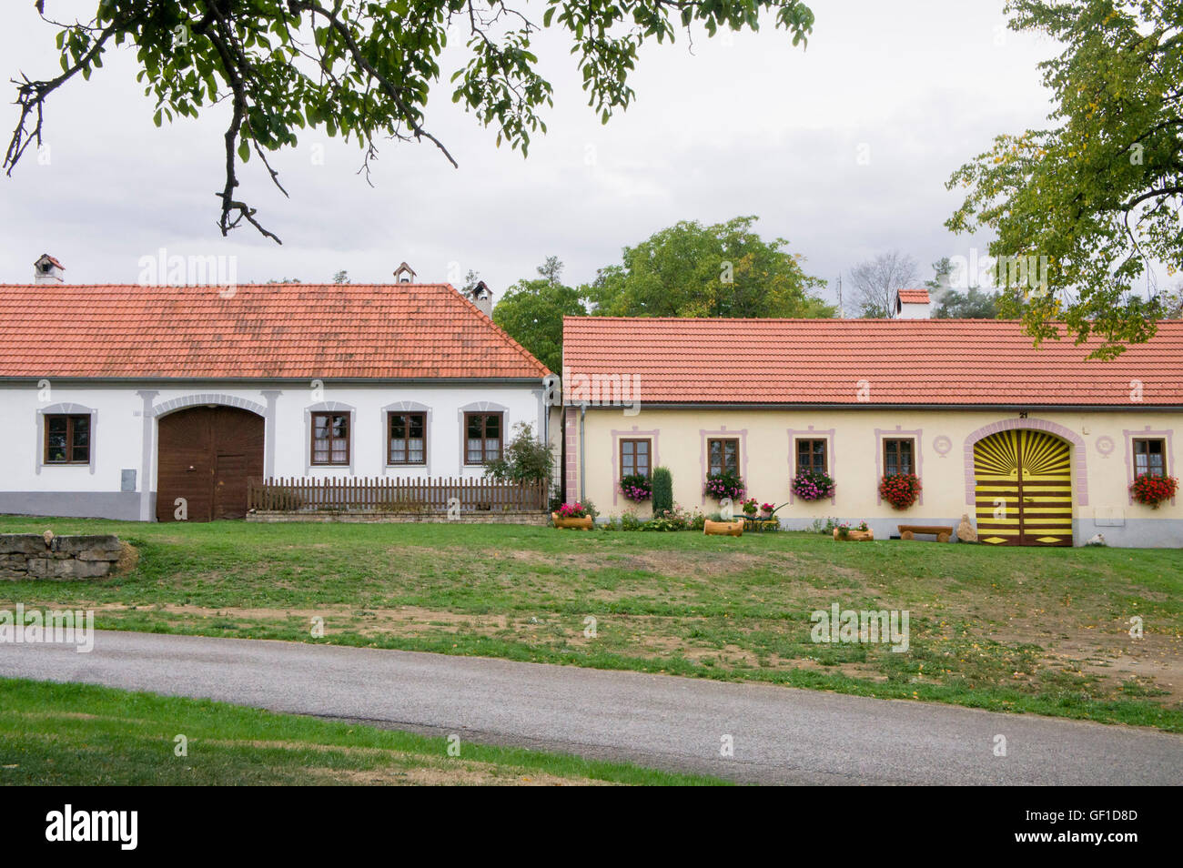 Holasovice, UNESCO, South Bohemian Folk Baroque style, village Stock ...